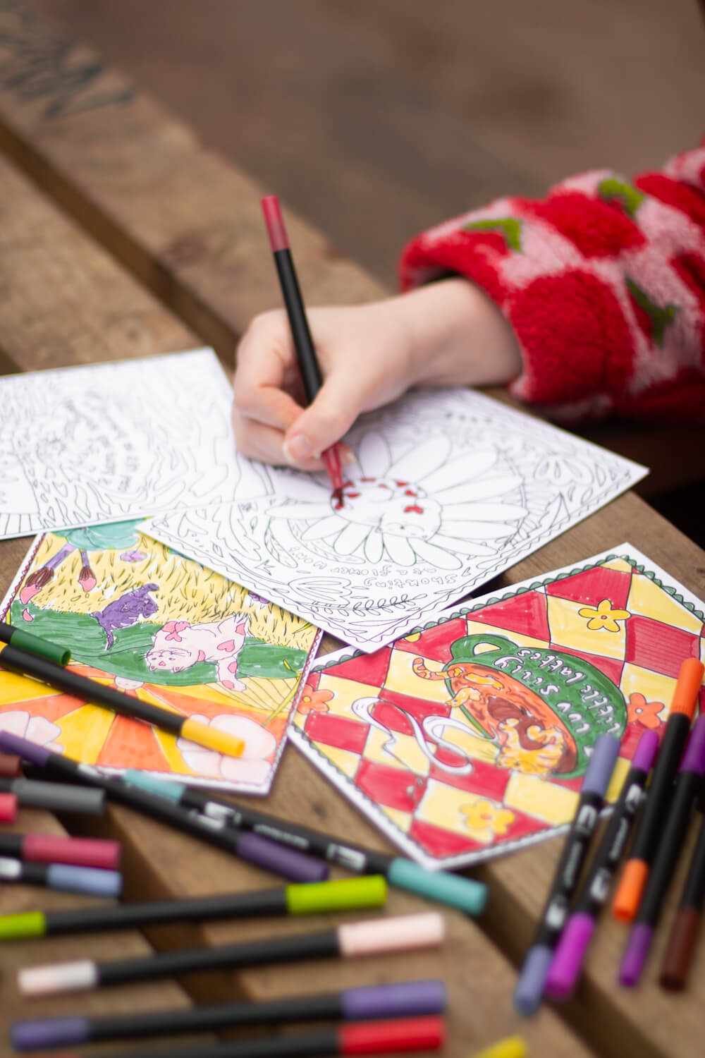 Pack of 4 Colouring sheets: Katie Budenberg Insomnia Collection, for A ...