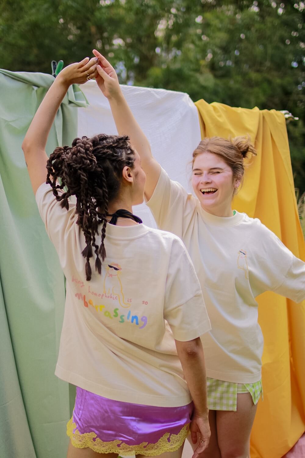 Pride cat oversized charity tshirt, in collaboration with Katie Budenb ...