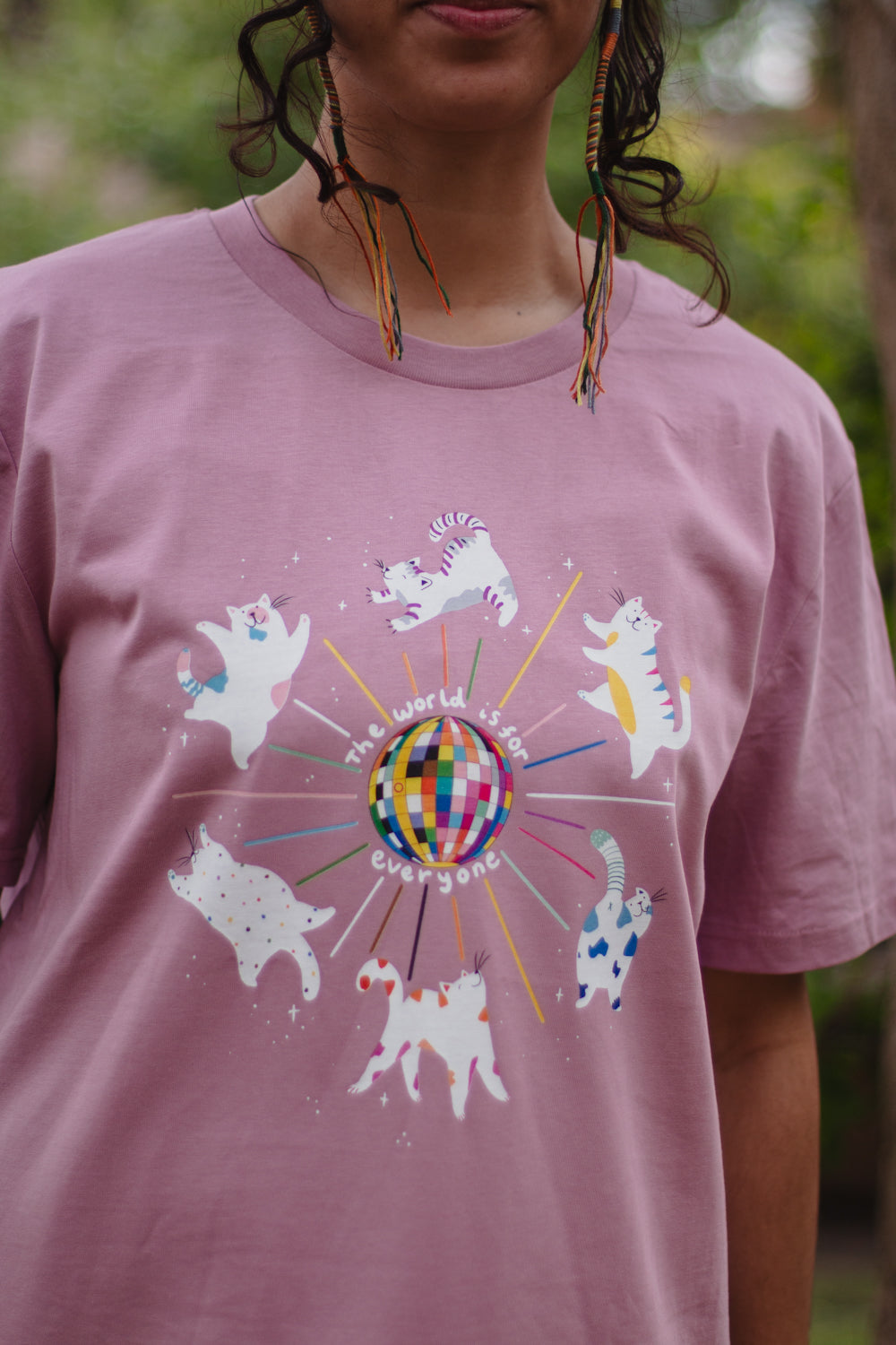 Eco-printed Pride Disco Cats, Charity Tee, Worldwide Shipping – We Are ...